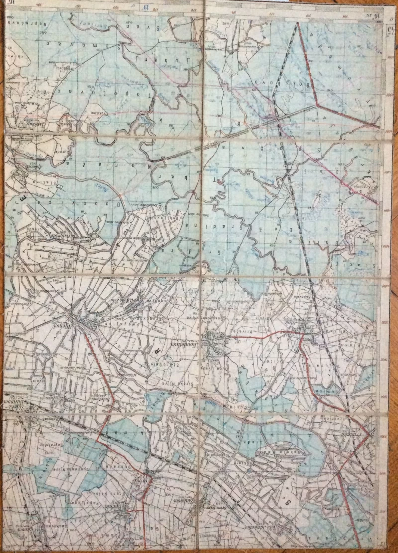 VUKOVAR, STARA ZEPLJOPISNA KARTA, 58 x 40 cm. - Nepoznati autori