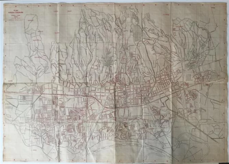 PLAN GRADA ZAGREBA - ZEMLJOPISNA KARTA - Nepoznati autori
